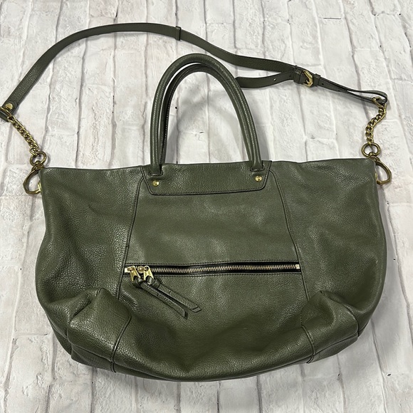 dr yany | Bags | Dr Yany Olive Leather Tote With Crossbody Strap | Poshmark